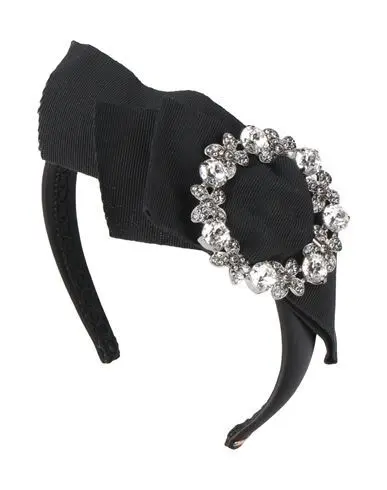 Dolce & Gabbana Satin Headband With Crystal Embellishments - Black