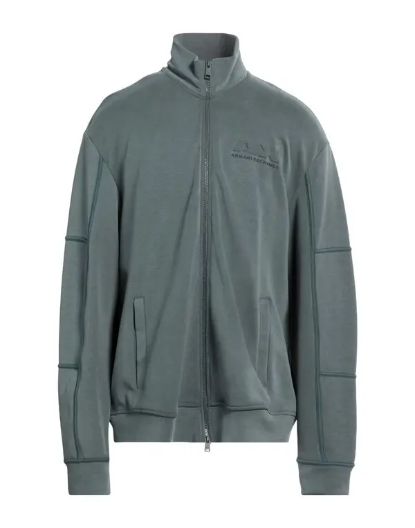 Armani Exchange Zip Up High Neck Sweatshirt - Grey