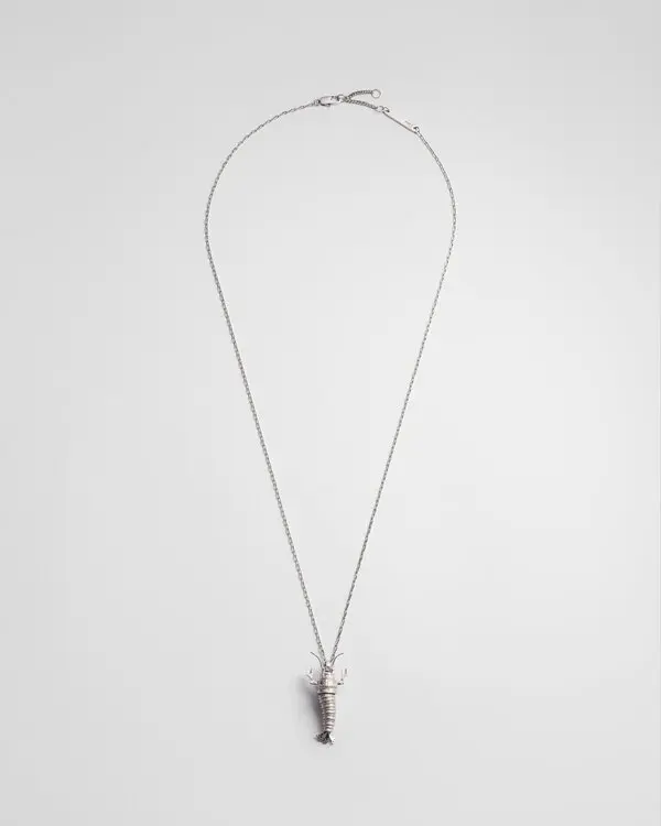Dior Couture Charms Crawfish Pendant Necklace - Silver