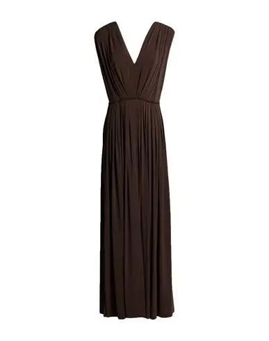 Max Mara Viscose Blend Pleated Maxi Dress - Brown