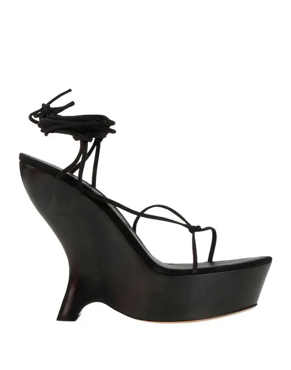 FERRAGAMO Suede Wedge Sandals With Lace-up Ankle Ties
