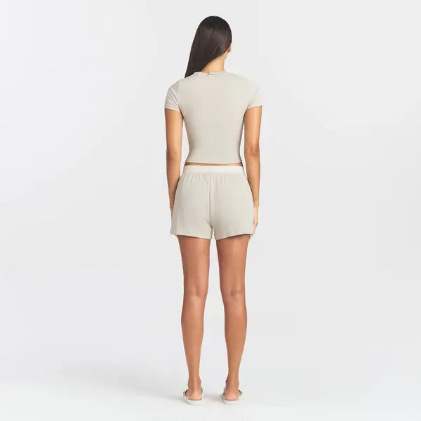 SKIMS Loose Boxer | Light Neutral | | Cotton Rib - Stone