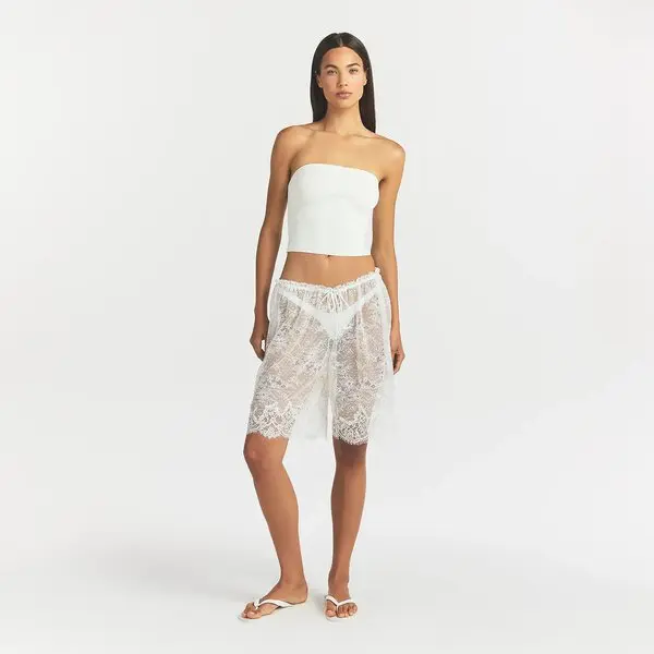SKIMS Ultra Fine Lace Long Short - Marble