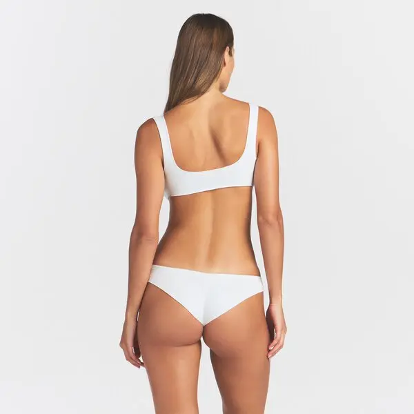 SKIMS Micro Scoop Bralette | White | Medium | Raw Edge - Snow