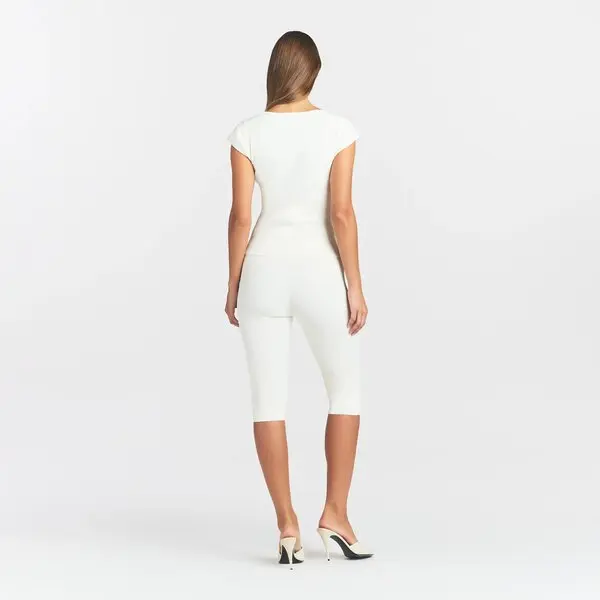 SKIMS Ribbed Knit Capri Pants - Egret