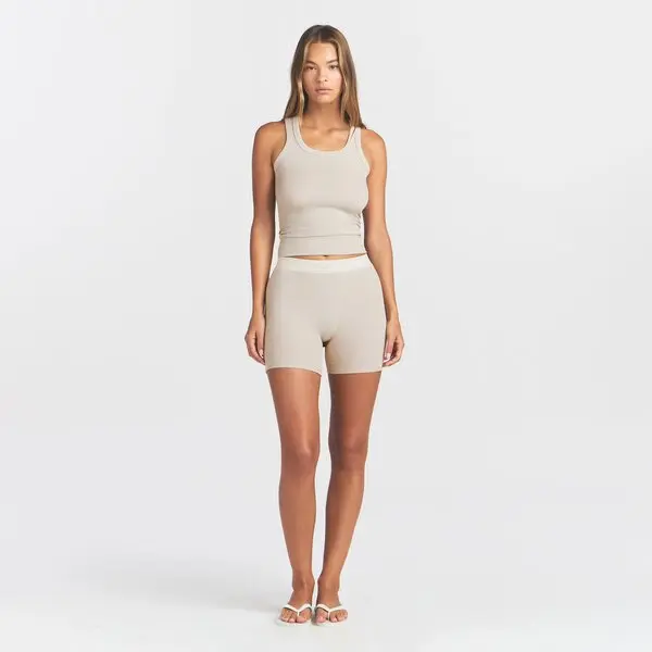 SKIMS Cotton Rib Scoop Neck Tank Top - Stone