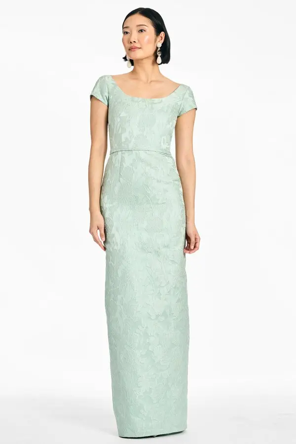Sachin & Babi Grace Column Gown - Celadon