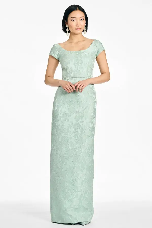 Sachin & Babi Grace Column Gown - Celadon