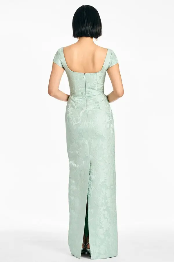 Sachin & Babi Grace Column Gown - Celadon
