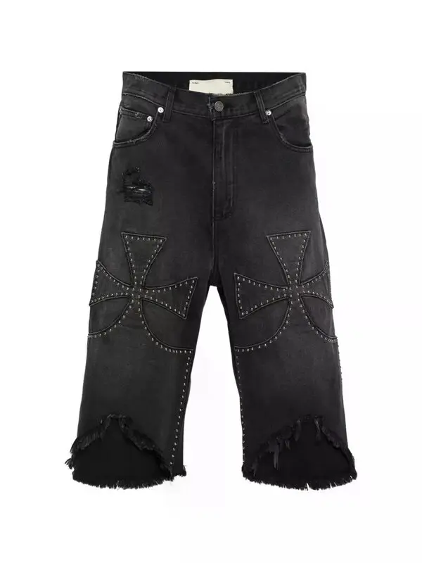 SEKRIT Studded Denim Shorts