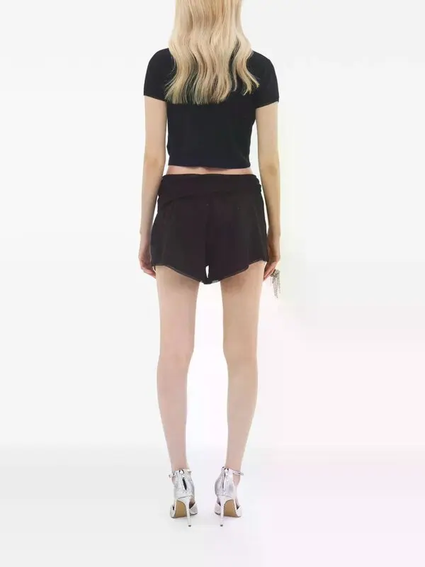 AREA Crystal-embellished Ruched Top