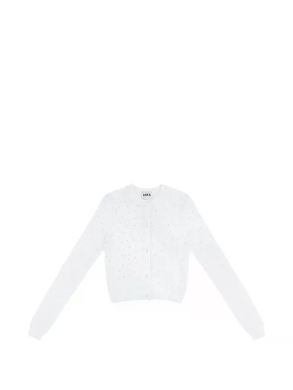 AREA Crystal-embellished Cardigan - White