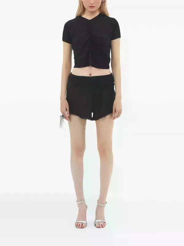 AREA Crystal Embellishment Shorts