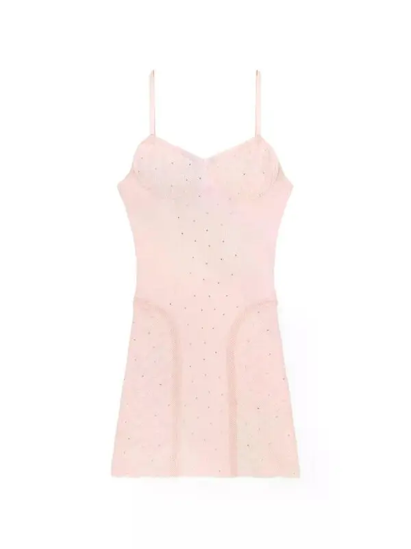 AREA Crystal-embellished Mini Dress - Pink