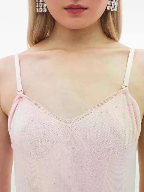 AREA Crystal-embellished Mini Dress - Pink
