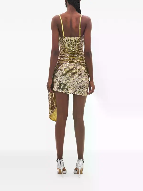 AREA Sequin-embellished Wrapped Dress