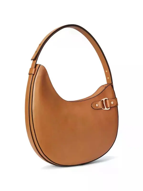 Ralph Lauren Tasha D-ring Leather Shoulder Bag - Brown