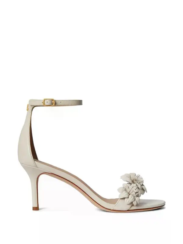 Ralph Lauren Allie Floral-embellished Leather Sandals - Neutrals