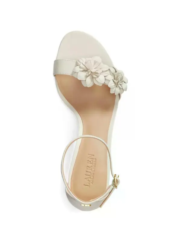Ralph Lauren Allie Floral-embellished Leather Sandals
