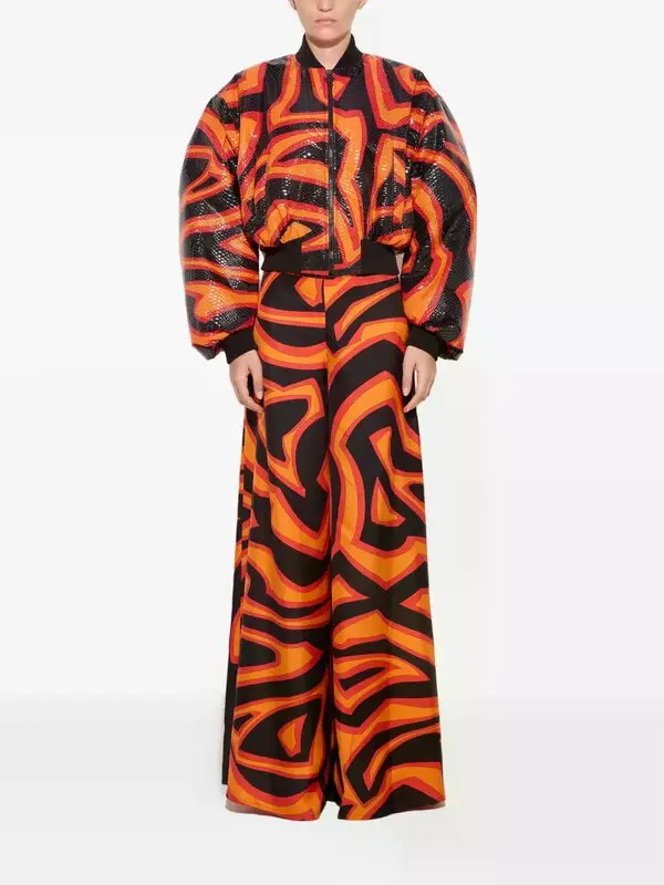 Emilio Pucci Labirinto Print Silk Palazzo Pants