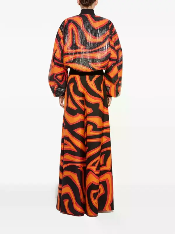 Emilio Pucci Labirinto Print Silk Palazzo Pants