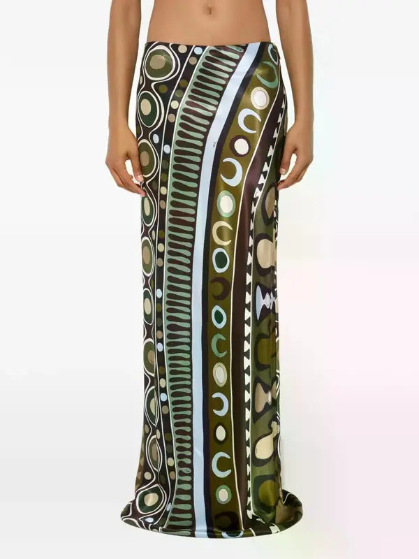 Emilio Pucci Soleil Print Satin Maxi Skirt