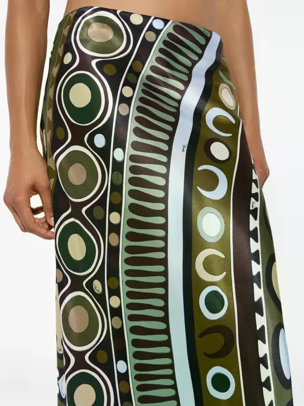 Emilio Pucci Soleil Print Satin Maxi Skirt