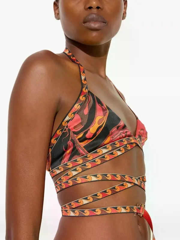 Emilio Pucci Iride-print Wrap-around Bra