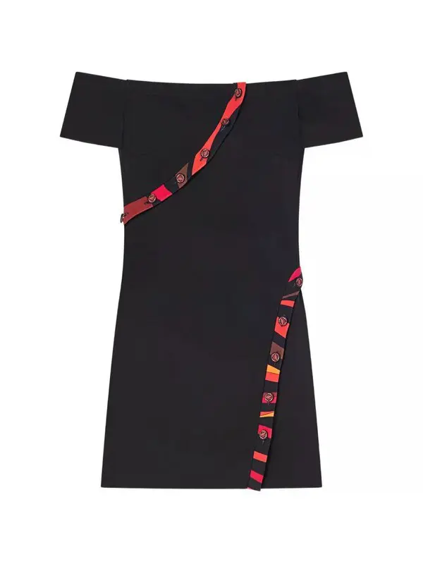 Emilio Pucci Off-shoulder Dress With Fabric-covered Buttons