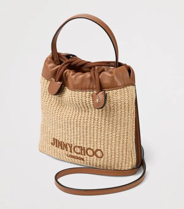 JIMMY CHOO Raffia Drawstring Pouch