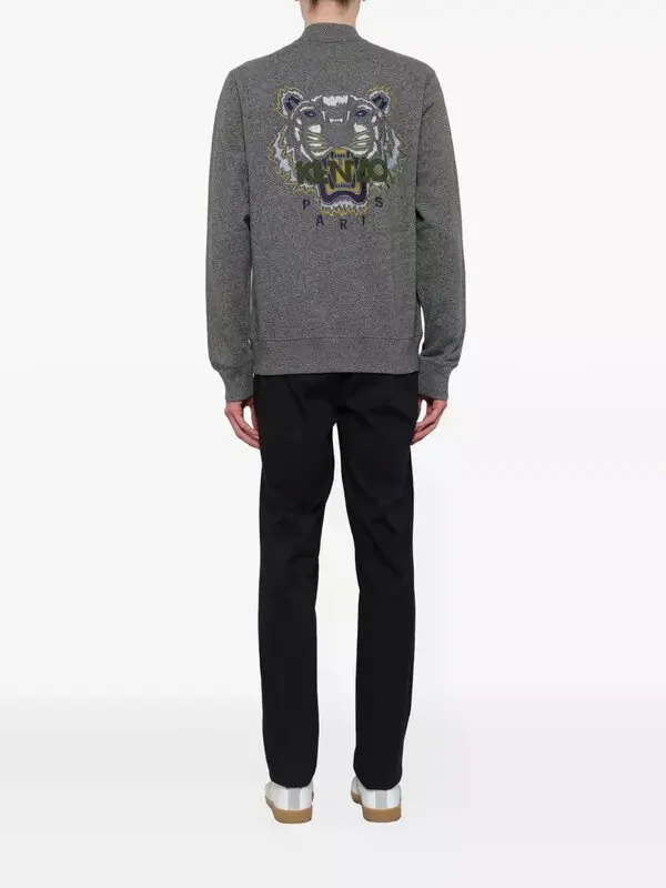 Kenzo Zip-up Bomber Jacket With Embroidered Logo