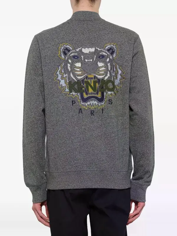 Kenzo Zip-up Bomber Jacket With Embroidered Logo