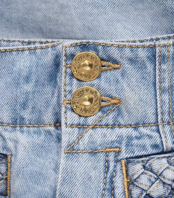 Zimmermann Indra High-rise Denim Shorts - Blue