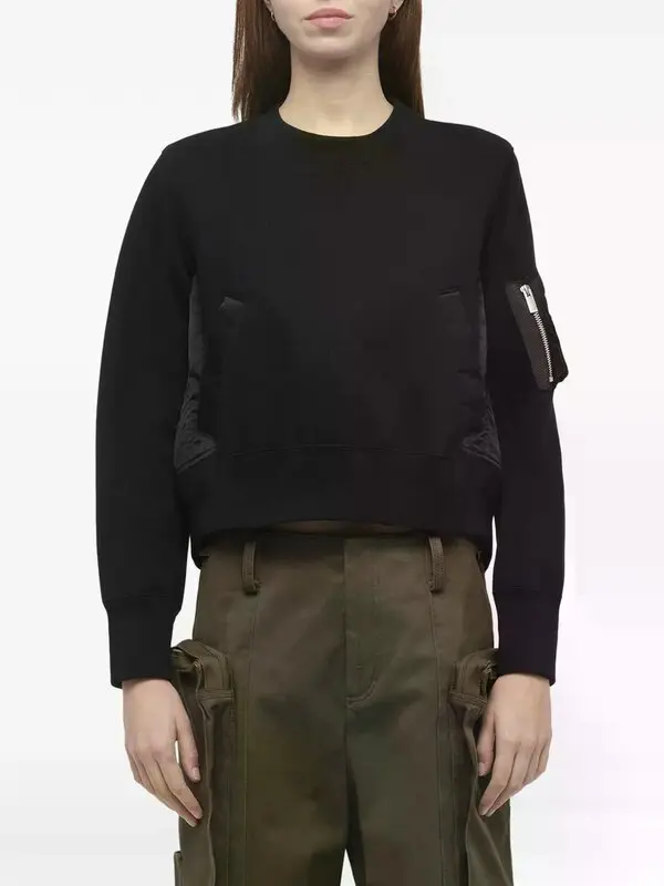 Sacai Sponge Sweat Nylon Twill Sweater