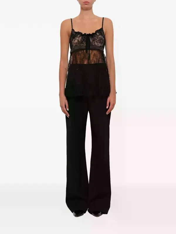 Alexander McQueen Lace-trimmed Tie-detail Camisole