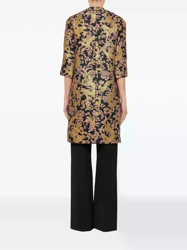 LANVIN Jacquard-patterned Button-front Coat