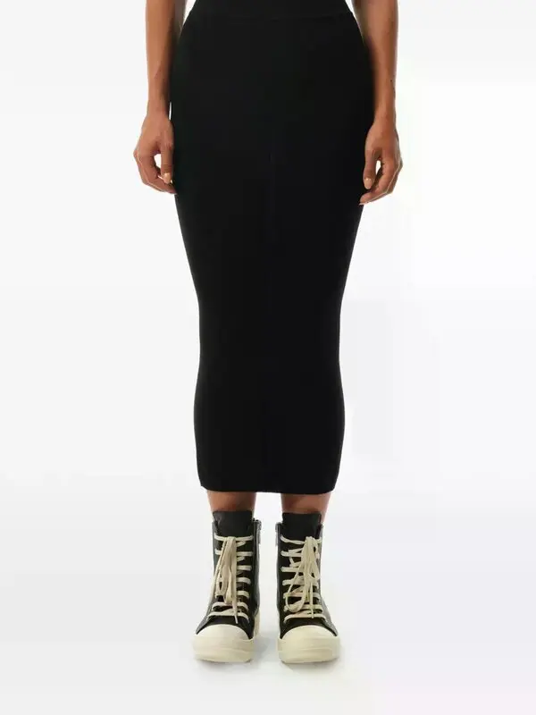 Rick Owens Rib-knit Elasticated Waistband Skirt