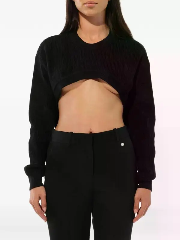 Givenchy Cropped Ribbed Knit Sweater