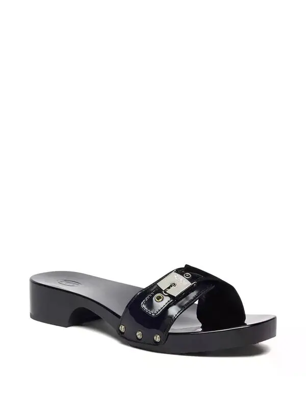 DR. SCHOLL'S SHOES Patent Leather Buckled Sandals