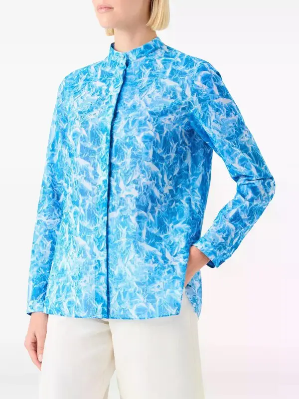 Akris Whitecaps Print Blouse