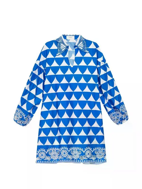 Malìparmi Broderie Anglaise Mini Dress - Blue