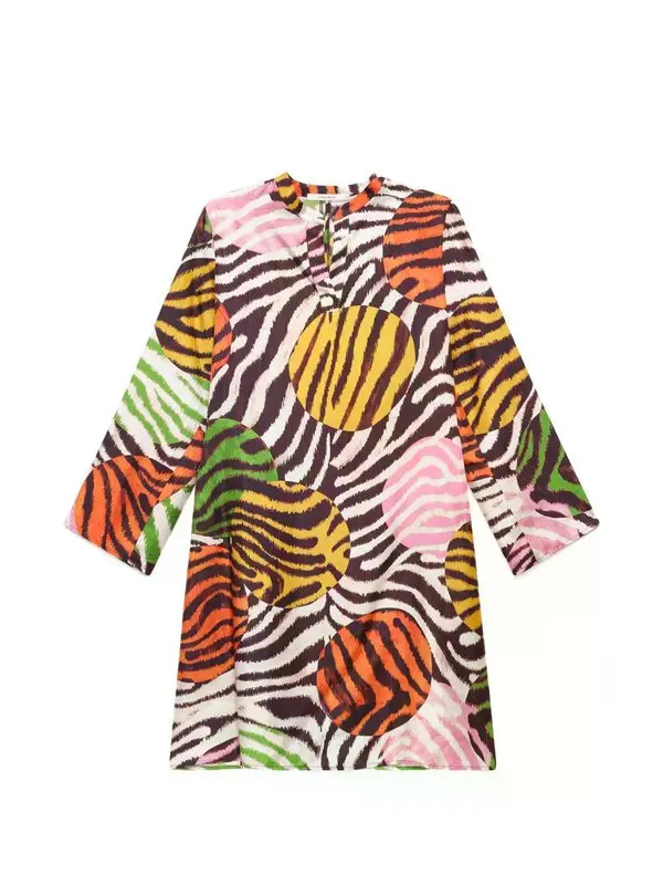 Malìparmi Zebra-print Silk Kaftan Dress