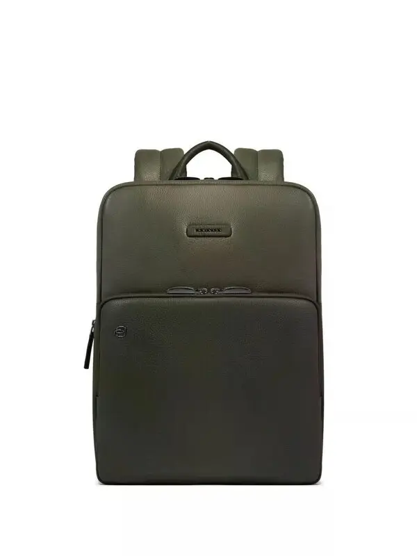 PIQUADRO Expandable Grained Texture Backpack - Green
