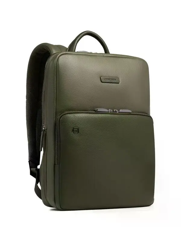PIQUADRO Expandable Grained Texture Backpack