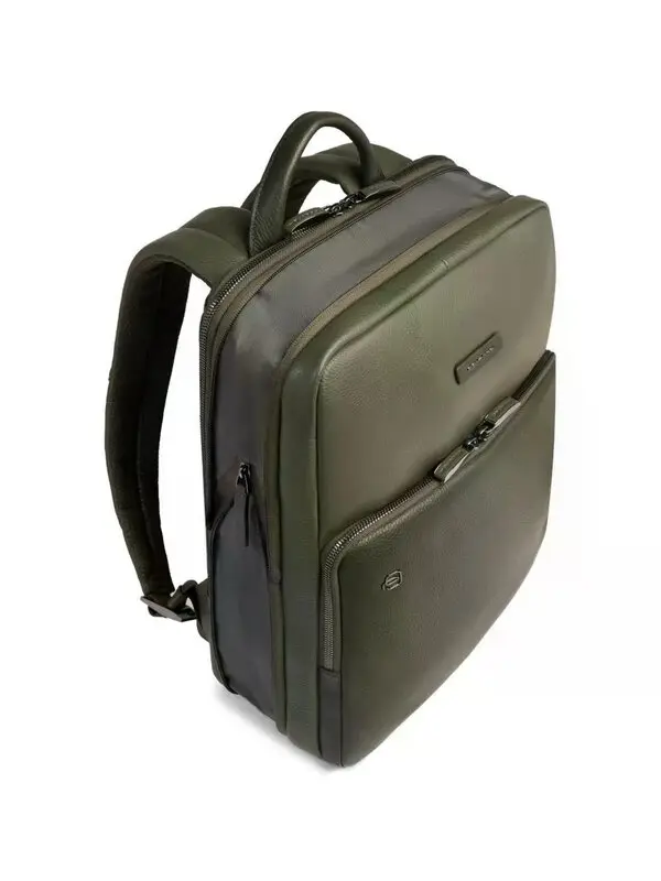 PIQUADRO Expandable Grained Texture Backpack