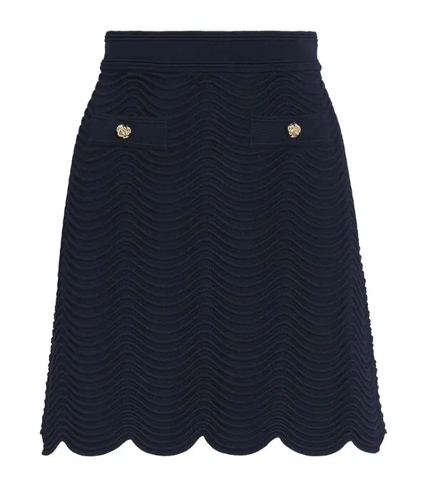 Sandro Knitted Mini Skirt - Blue