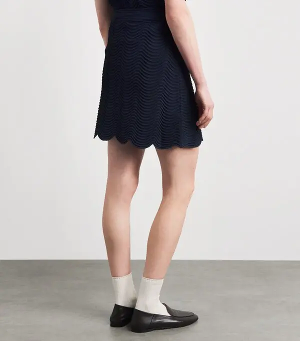 Sandro Knitted Mini Skirt - Blue