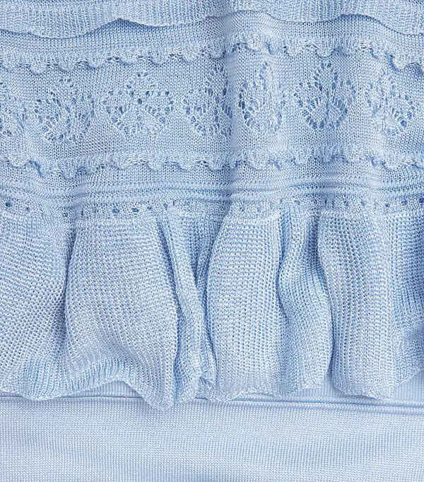 Sandro Pointelle Maxi Skirt - Blue