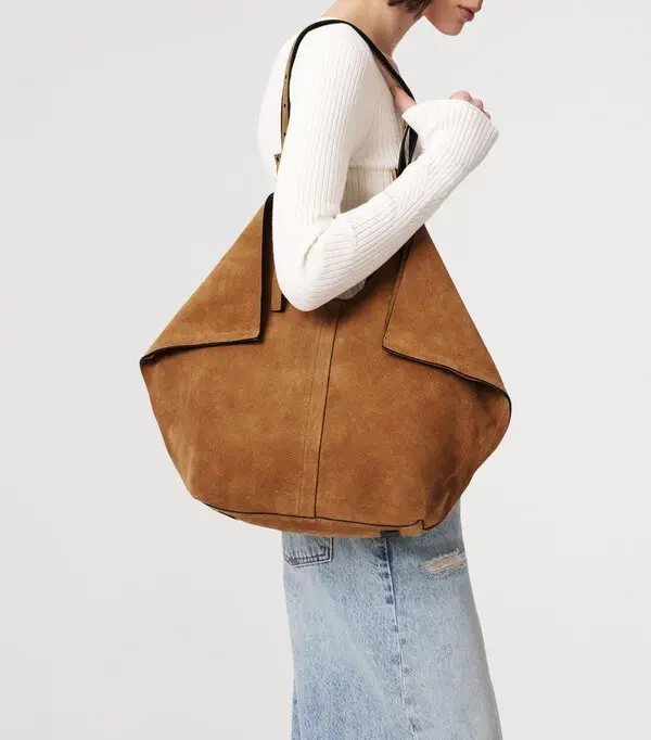 ALLSAINTS Suede Ara East-west Tote Bag - Brown