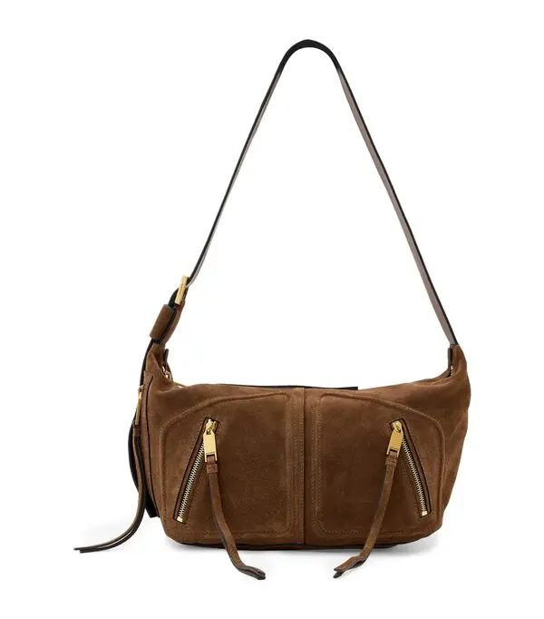 ALLSAINTS Jean Rey Suede Shoulder Bag - Brown
